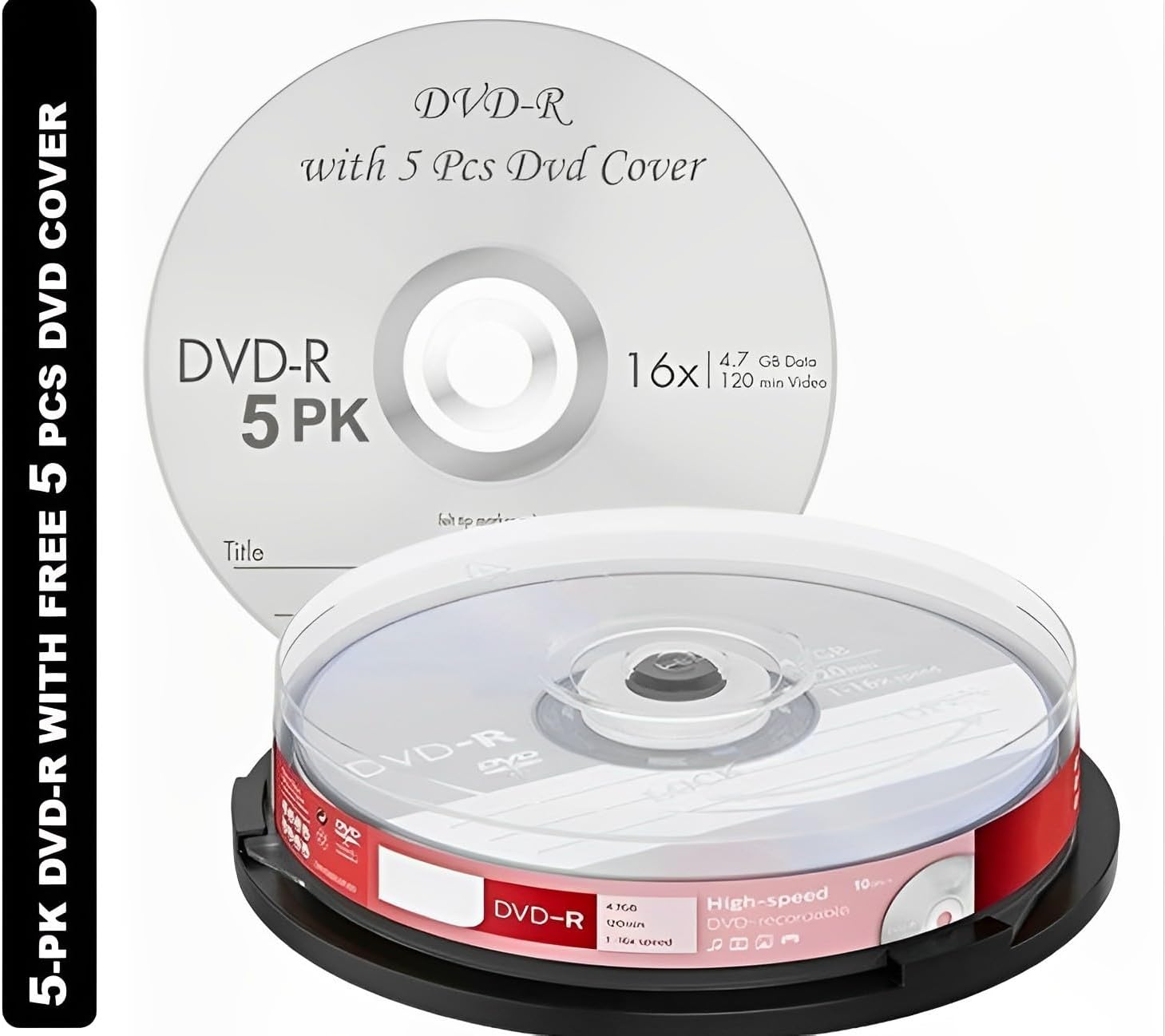 Premium Brand Blank DVD-R 4.7 GB 16X Professional Disk (Pack of 5 Disk ...