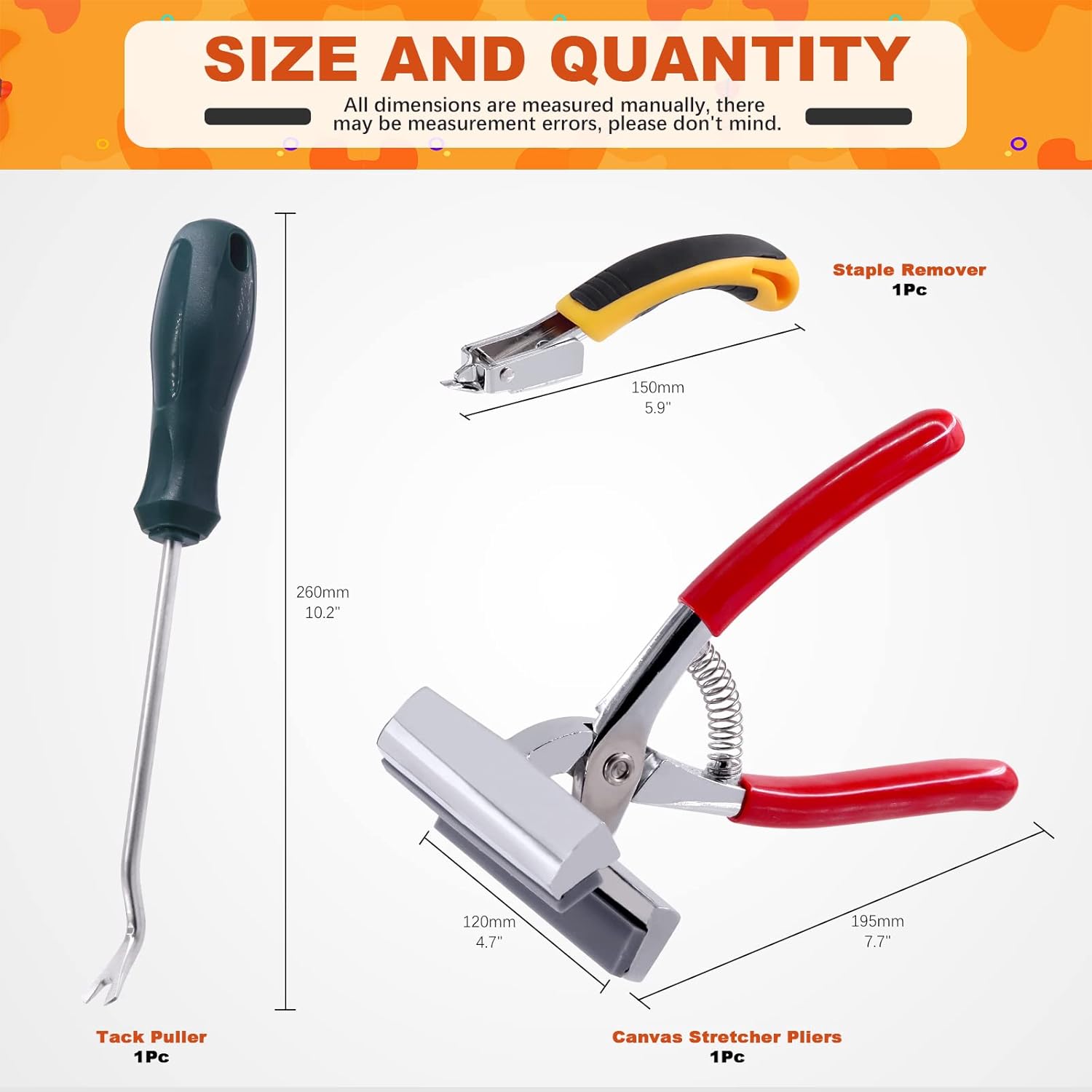 Tanstic 3Pcs Canvas Stretcher Pliers, Heavy Duty Staple Remover and ...