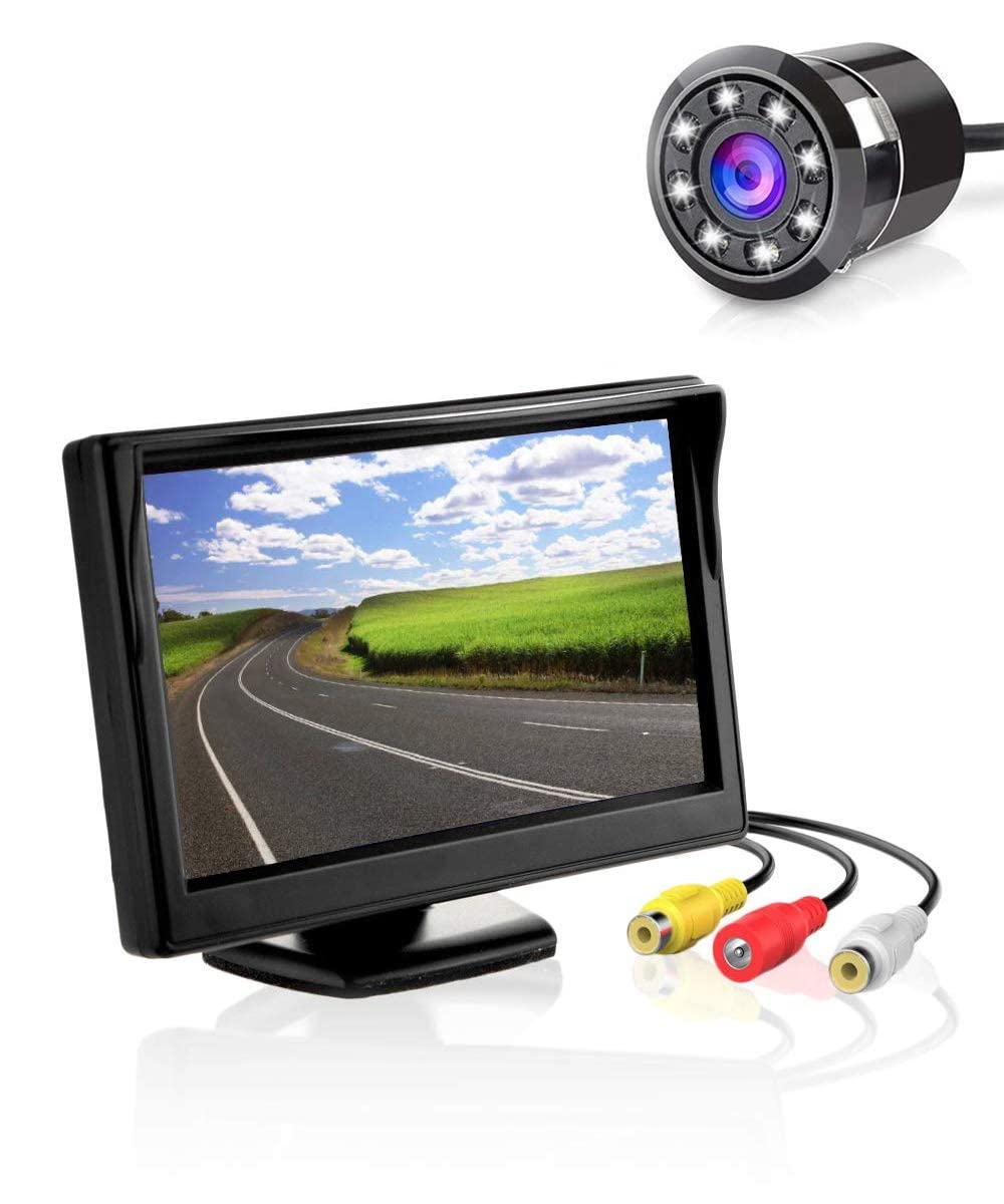 Fabtec 5 Inch Dashboard TFT LCD Screen Rear View Monitor with 8 LED ...