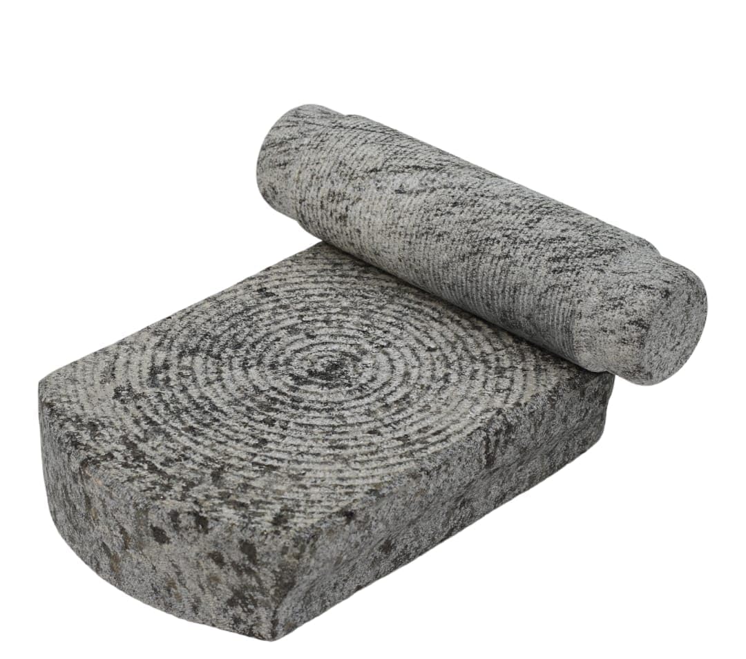 Buy Natural Stone SIL Batta/Ammikallu/Mortar and Pestle Set for Spices ...