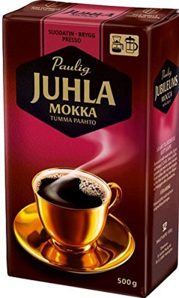 Amazon.com : Paulig Juhla Mokka Coffee 500g Bag 12 Pack Imported From ...