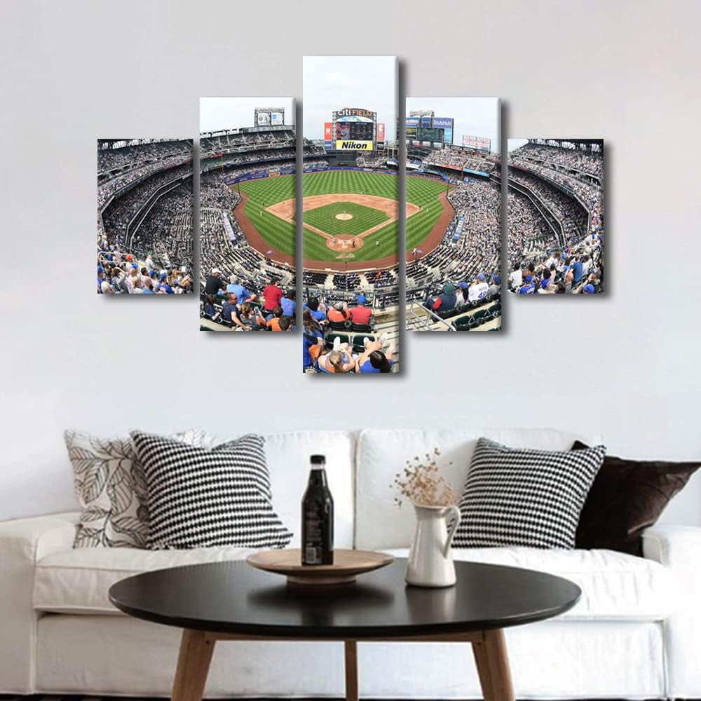 Amazon.com: TUMOVO 5 Pieces Citi Field Wall Art for Living Room Large ...