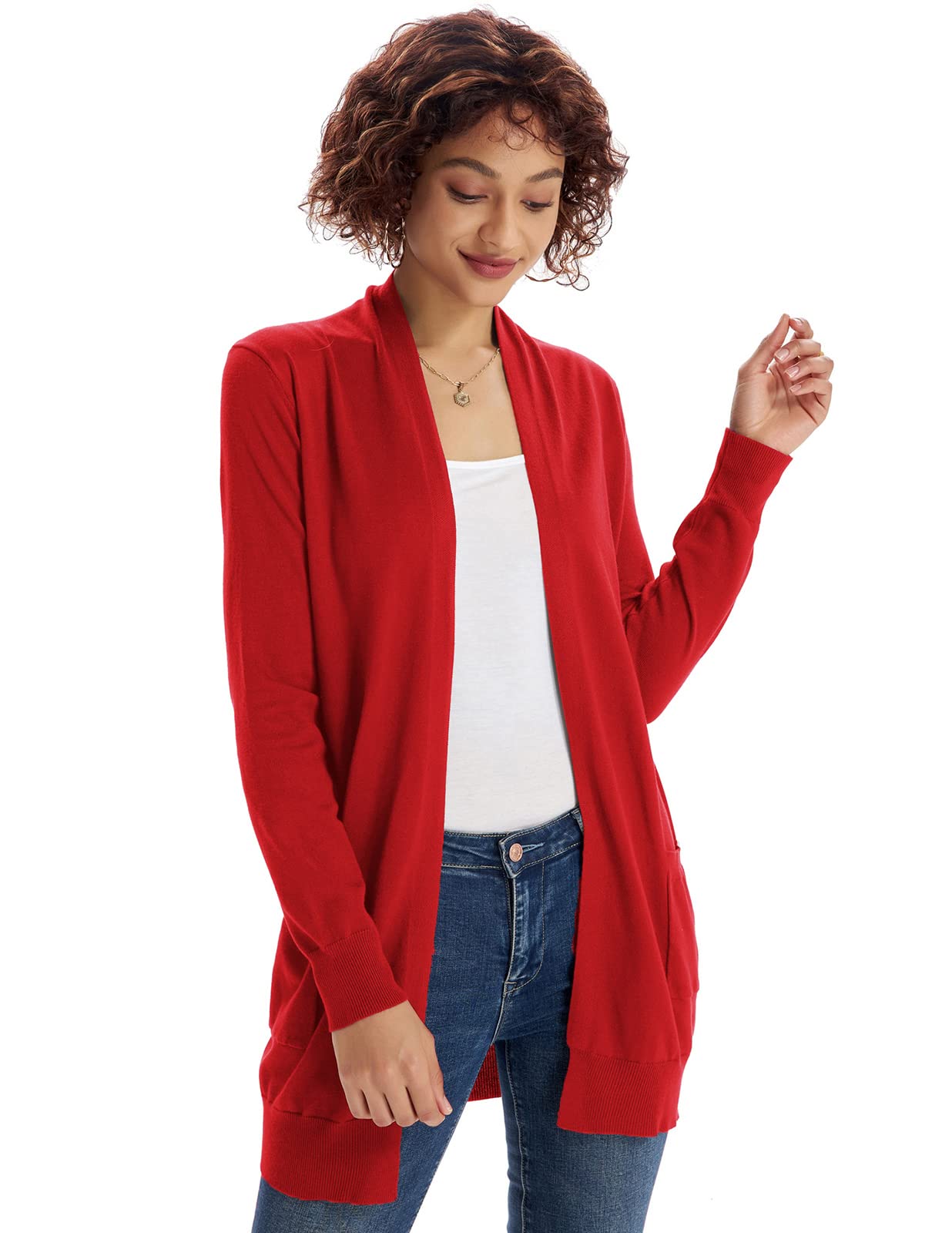 Snapklik.com : Womens Long Sleeve Soft Chunky Knit Sweater Open Front ...