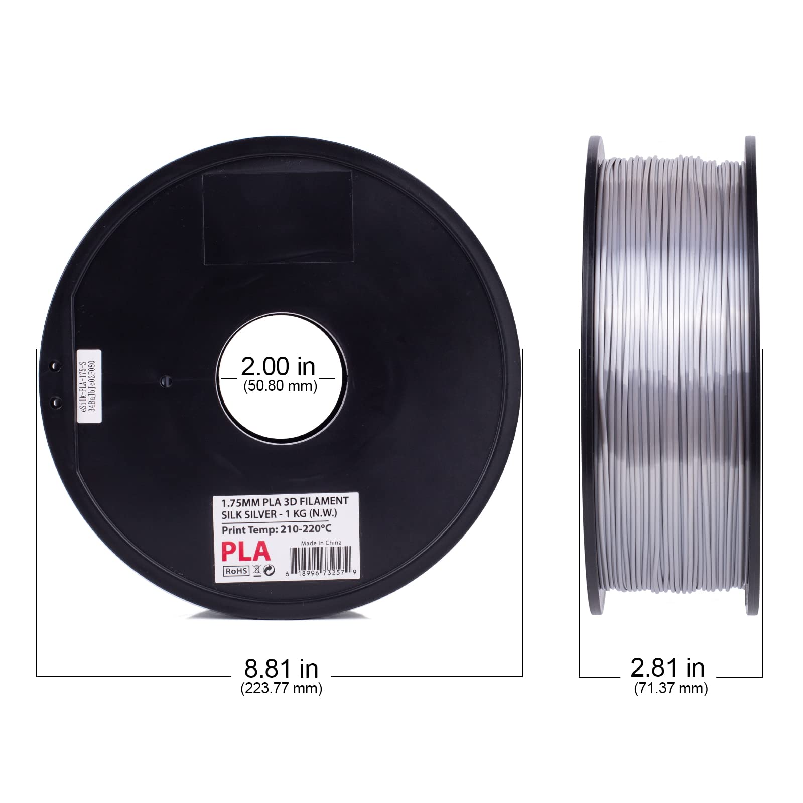Snapklik.com : Micro Center Inland Silk PLA 3D Printer Filament, Silver ...