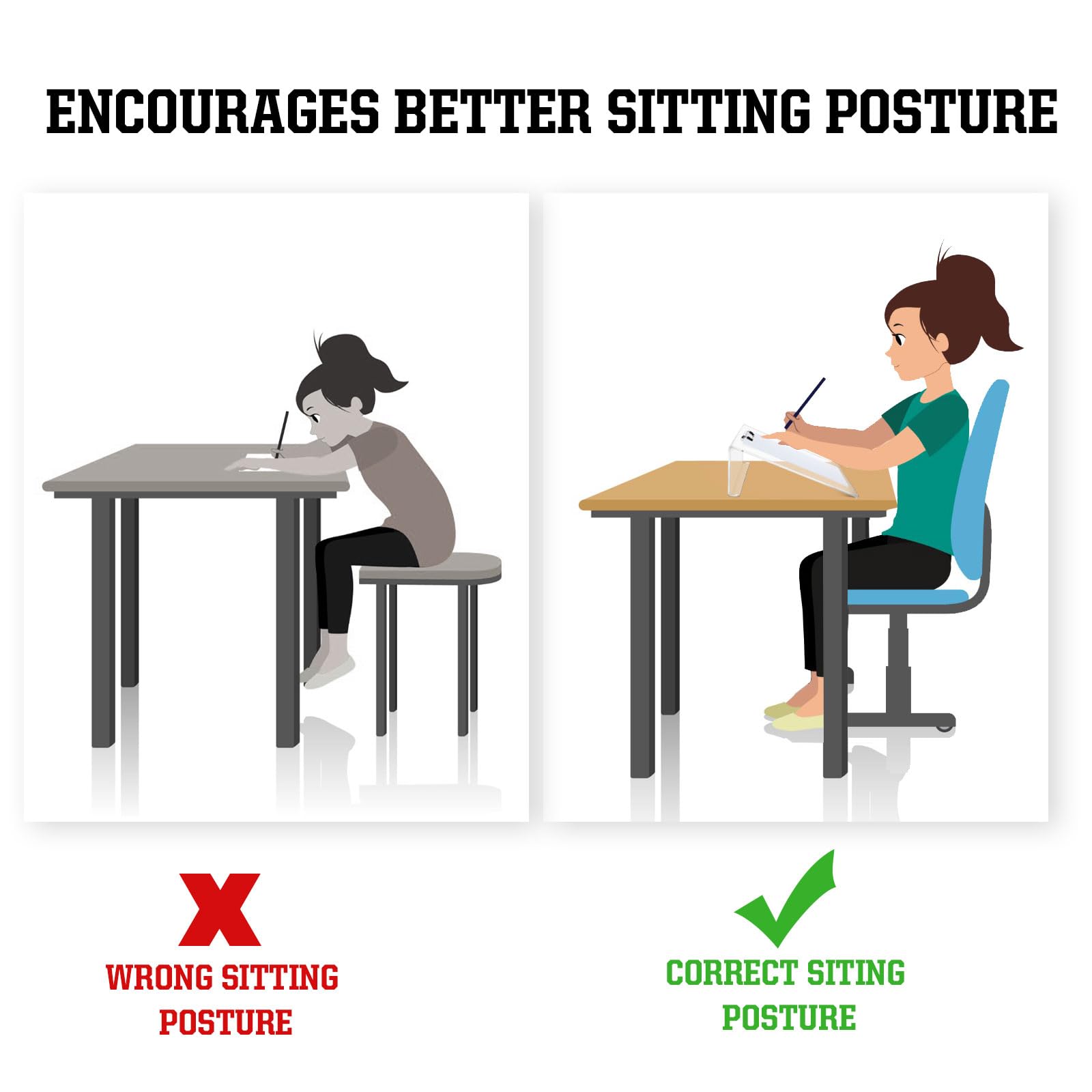Snapklik.com : Estune Acrylic Ergonomic Writing Slant Board Transparent ...
