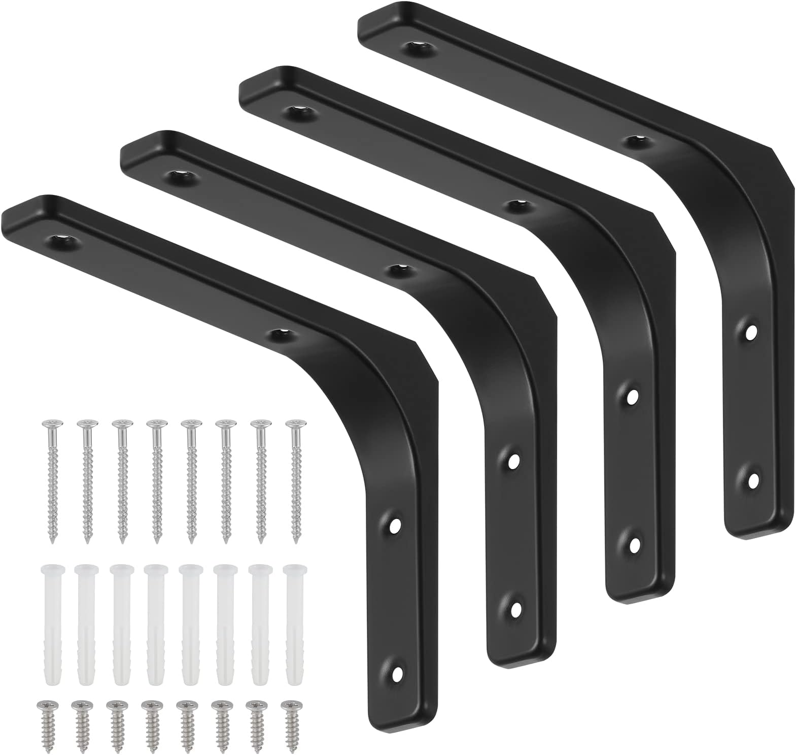 Grey/Matt Silver Shelf Brackets Heavy Duty Steel Modern Design 180mm L ...