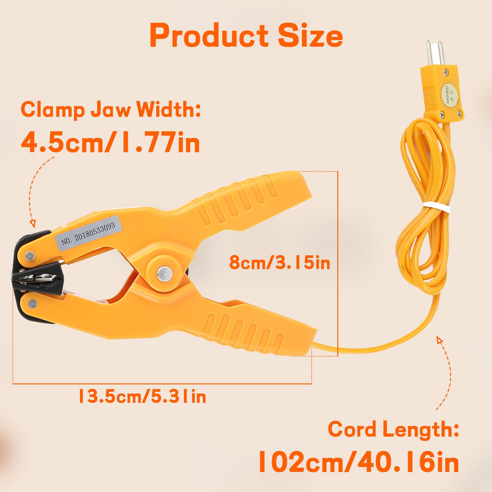 Testo Temperature Clamp UEi Test Instruments ATTPC3 Pipe Clamp K-Type ...