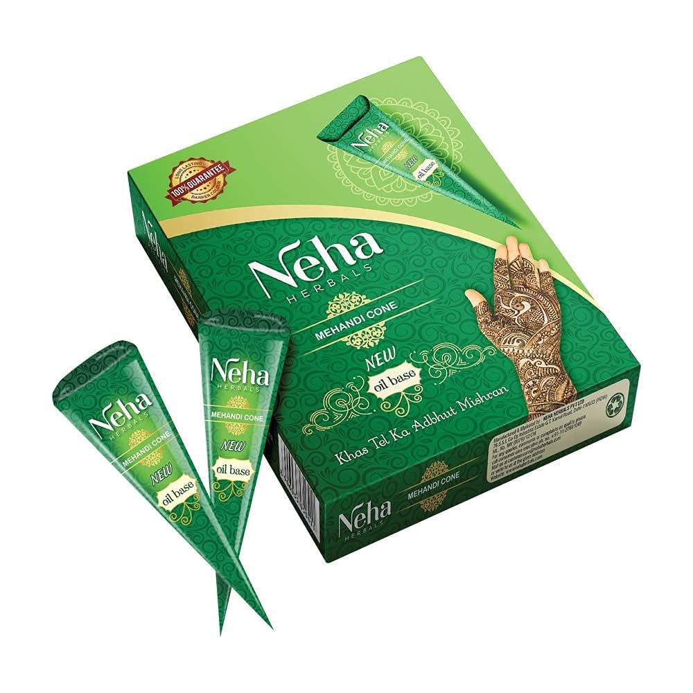 Neha Heena Con Paste Tube 12er Pack + Heena Oil Mehendi - Natürliches ...