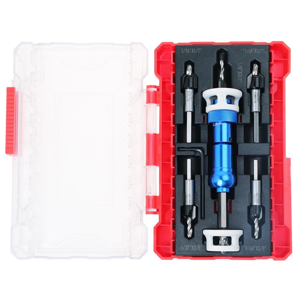 Amazon.com: AUTOTOOLHOME Countersink Drill Bit Set with Adjustable ...