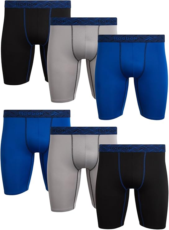 Amazon.com: Reebok Men's Boxer Briefs - 6 Pack Sport Soft Performance ...