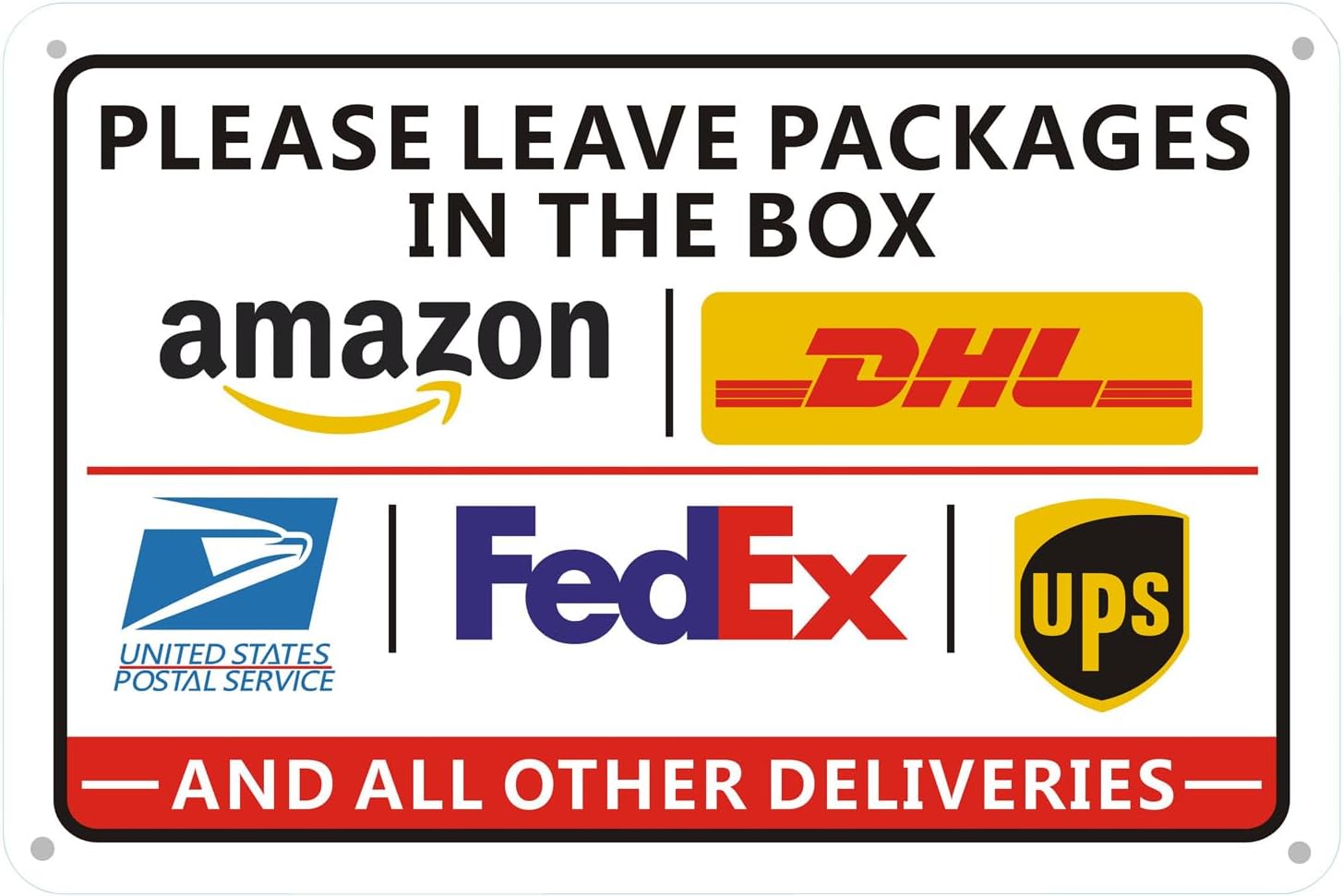 Amazon.com: HEIOKEY Please Leave Packages In the Box Sign 12 x 8 Inch ...