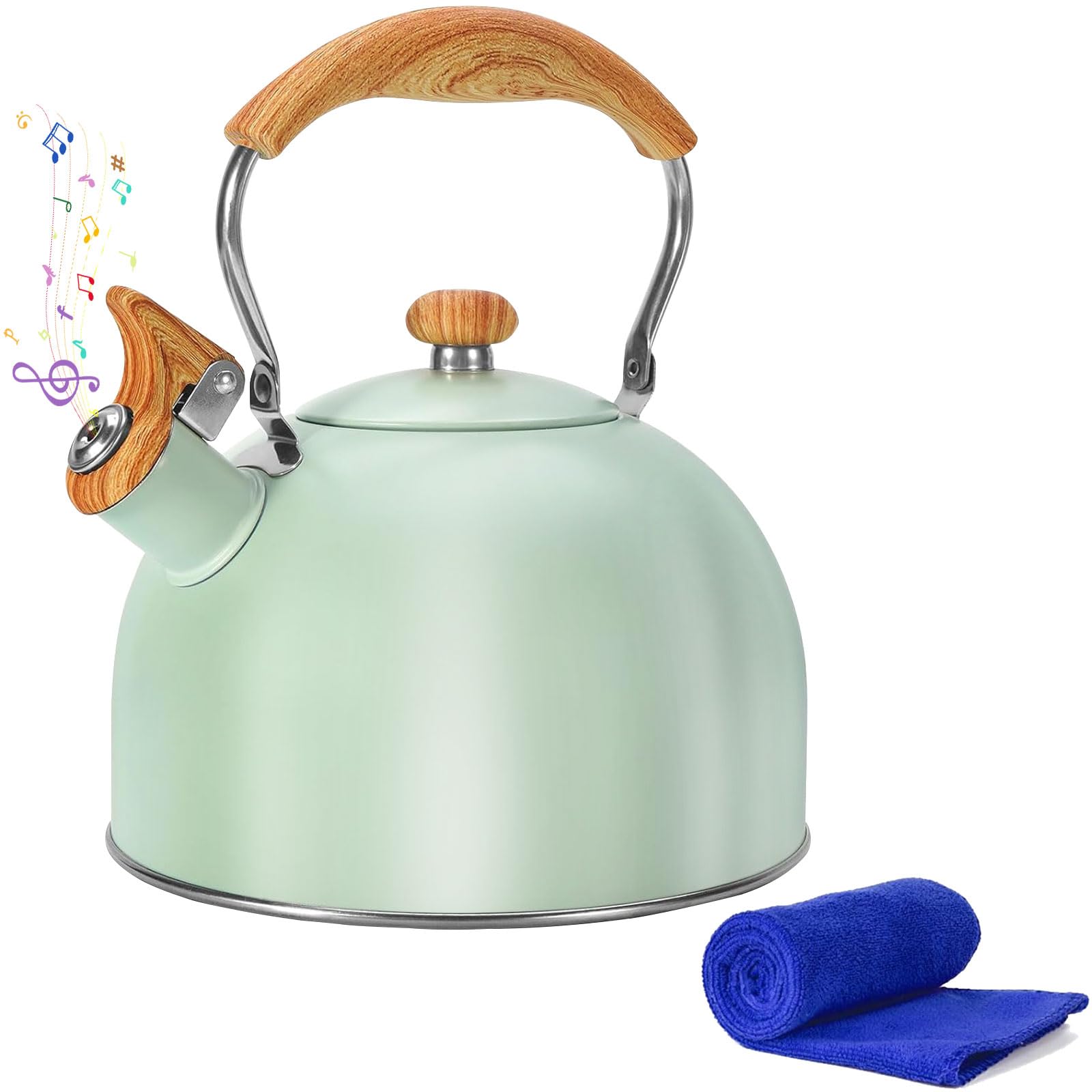 Amazon.com: Foedo Tea Kettle Stovetop, 2.6 Quart cute teapot,loud ...