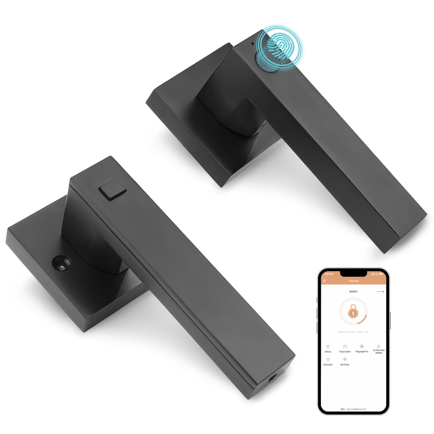 Snapklik.com : Tinewa 1 Pack Smart Fingerprint Door Handle, Keyless ...