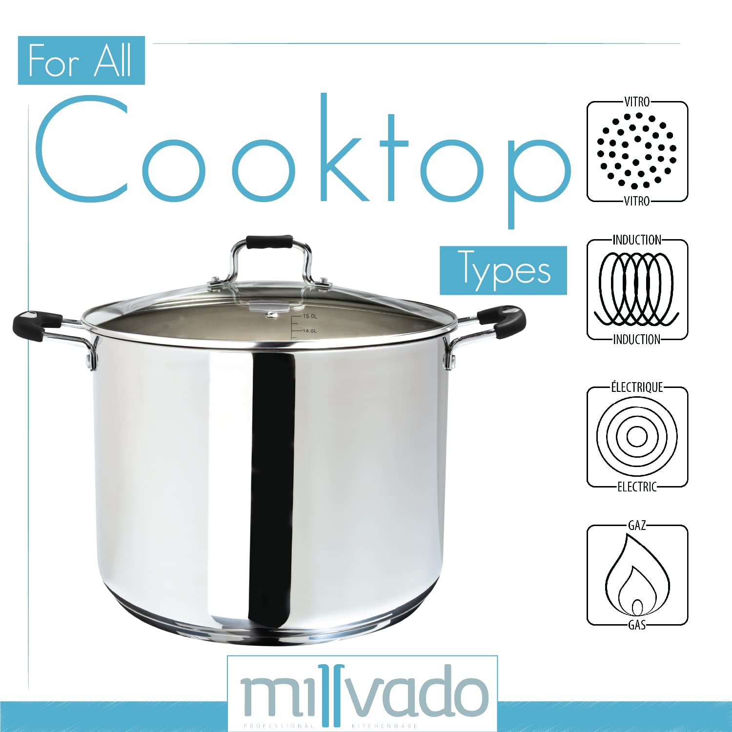 Snapklik.com : Stock Pot, Large Stainless Steel 17 Quart StockPot ...