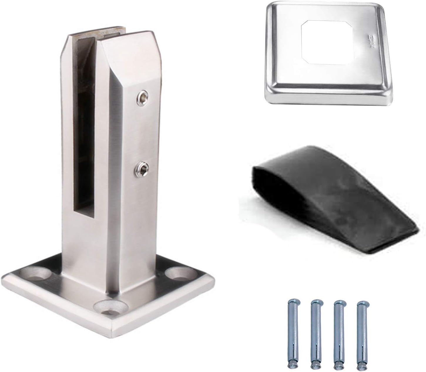 Buy 1 Pcs 1Kg 304 Stainless Steel Square Glass Clamp Railing Spigot ...