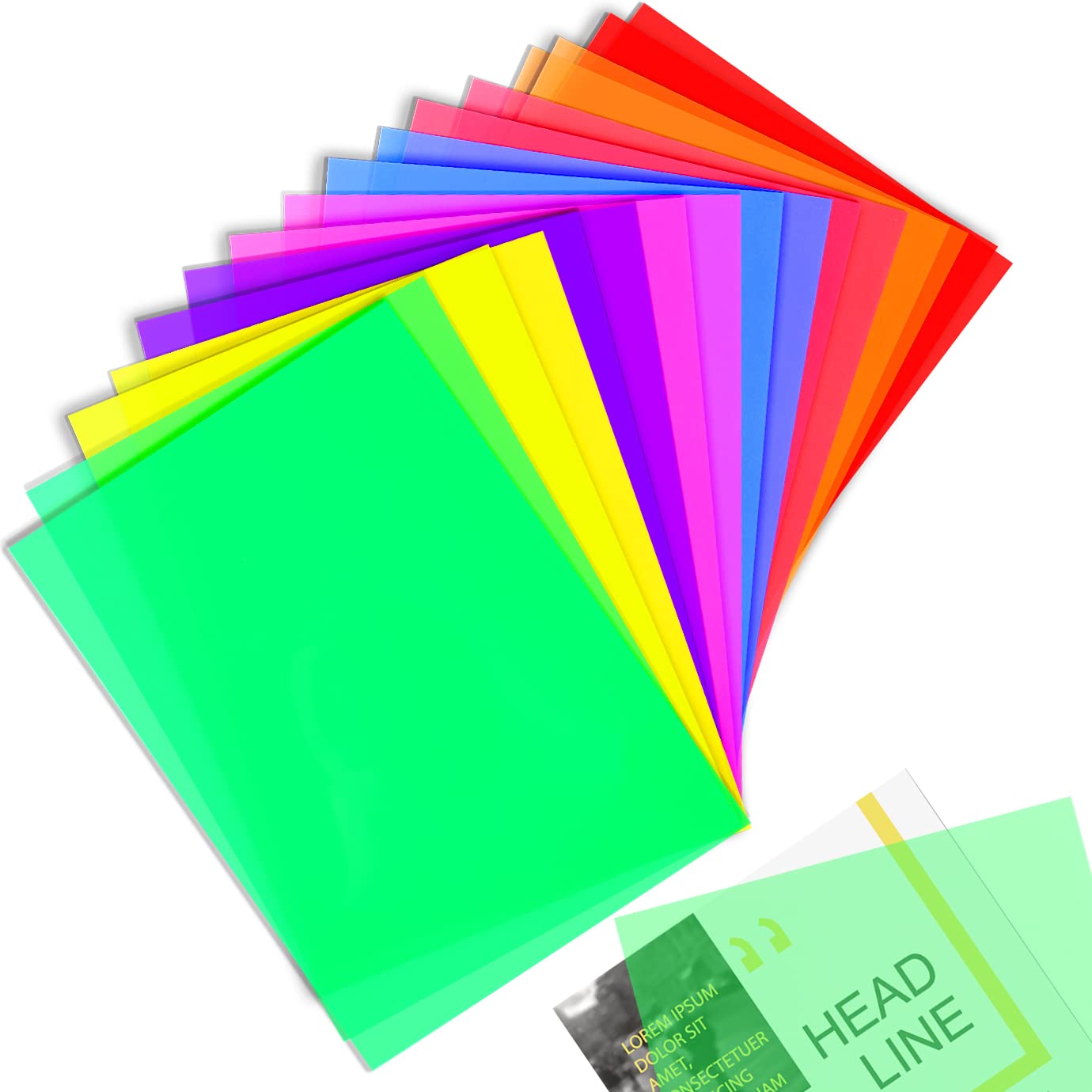 Buy Jouseer 16 Pieces A4 Colour Overlay For Dyslexia, Dyslexia Coloured ...