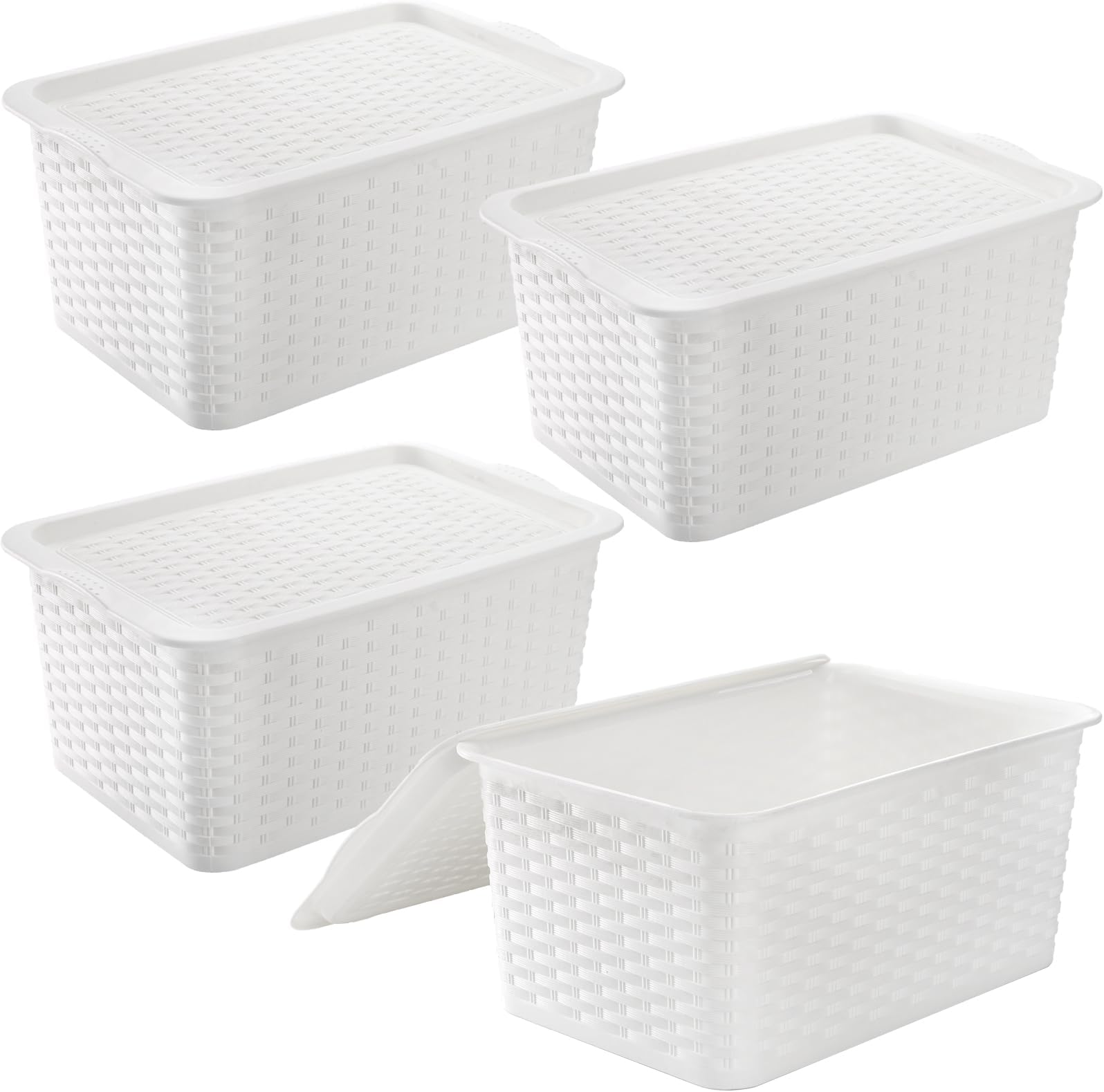 Amazon.com - Isaac Jacobs 3-Pack XL White Storage Bin (13.9” x 10.6” x ...