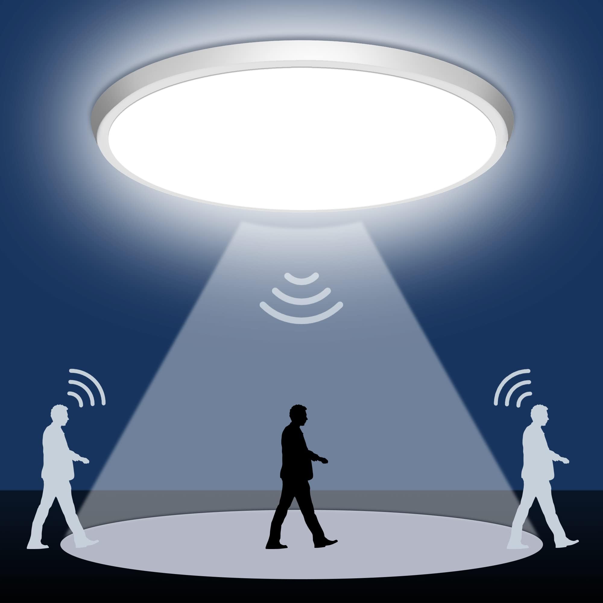 DODOPEN Motion Sensor Ceiling Light Wired, 12 Inch Wired Motion Flush ...