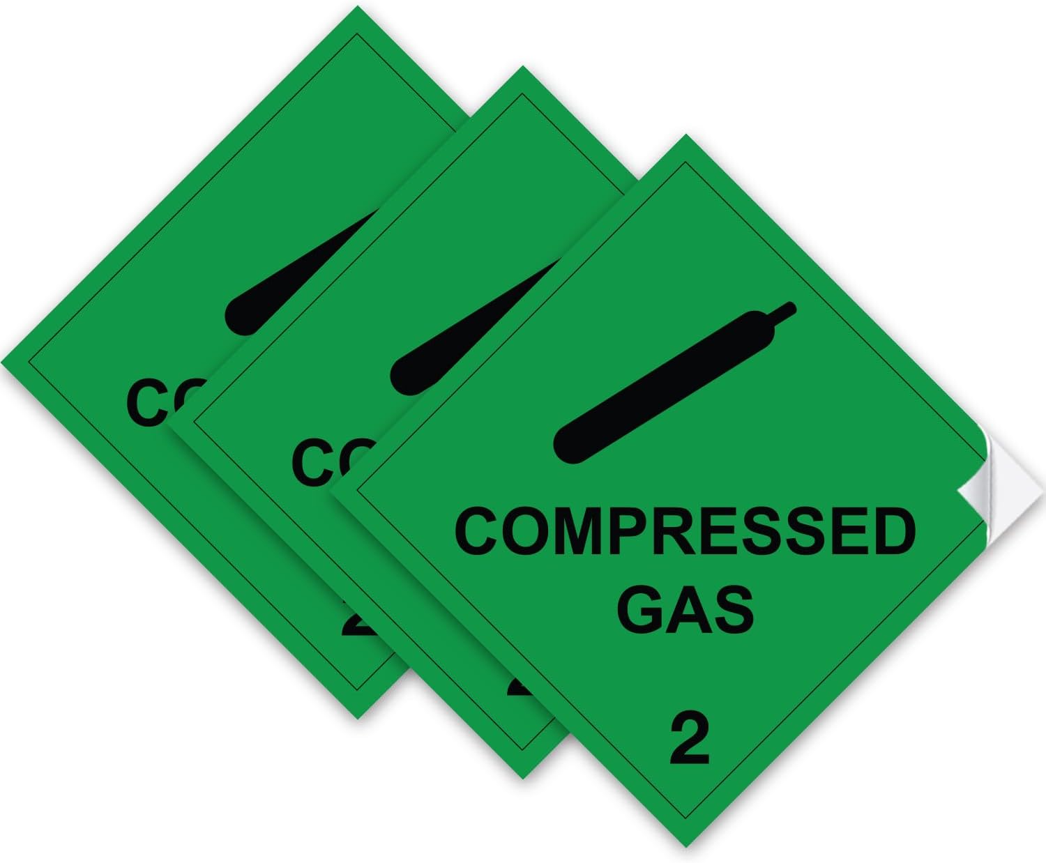 SAFESIGN (3 Pack) Compressed Gas Vinyl Sign Stickers 100 X 100mm ...