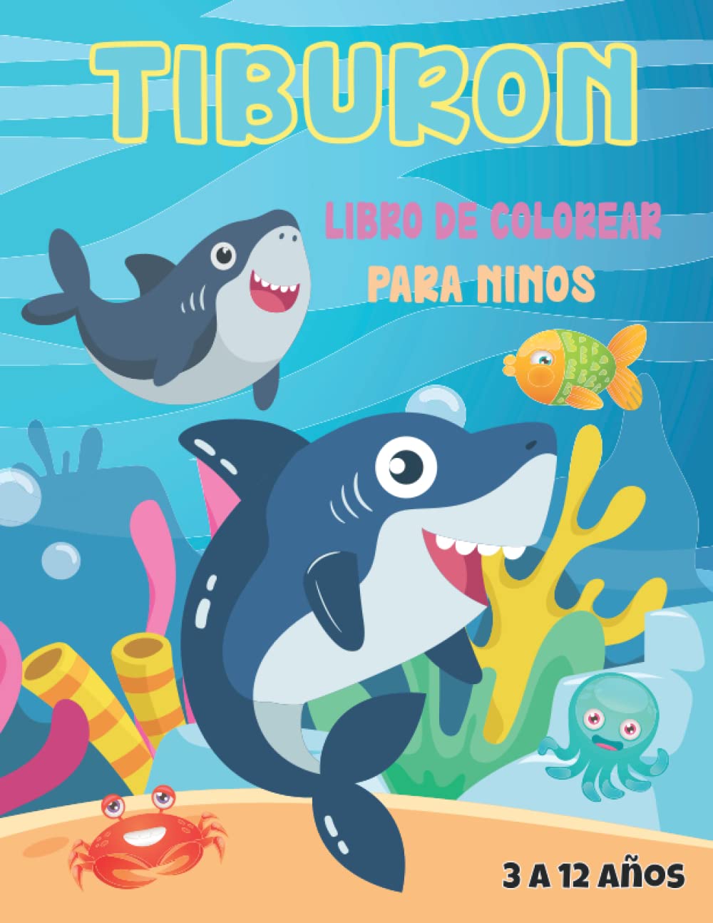 Buy Tiburón Libro de colorear para niños de 3 a 7 años, 7 a 12 años ...