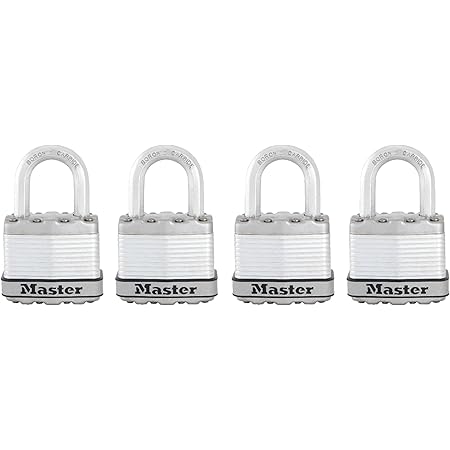 Master Lock M1XQLF Magnum Heavy Duty Outdoor Padlock with Key, 4 Pack ...