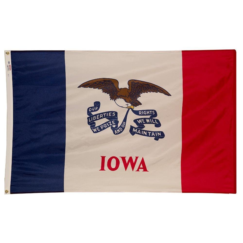 Amazon.com : Valley Forge Flag Made in America 3' x 5' Nylon Iowa State ...