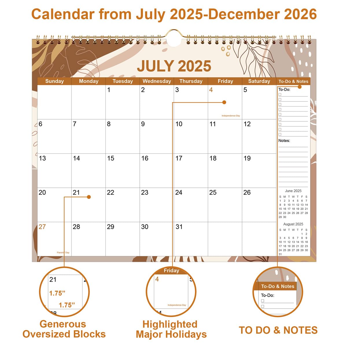 Calendar 2025-2026 2025-2026 CALENDAR - Wall, July 2025 - December 2026 ...