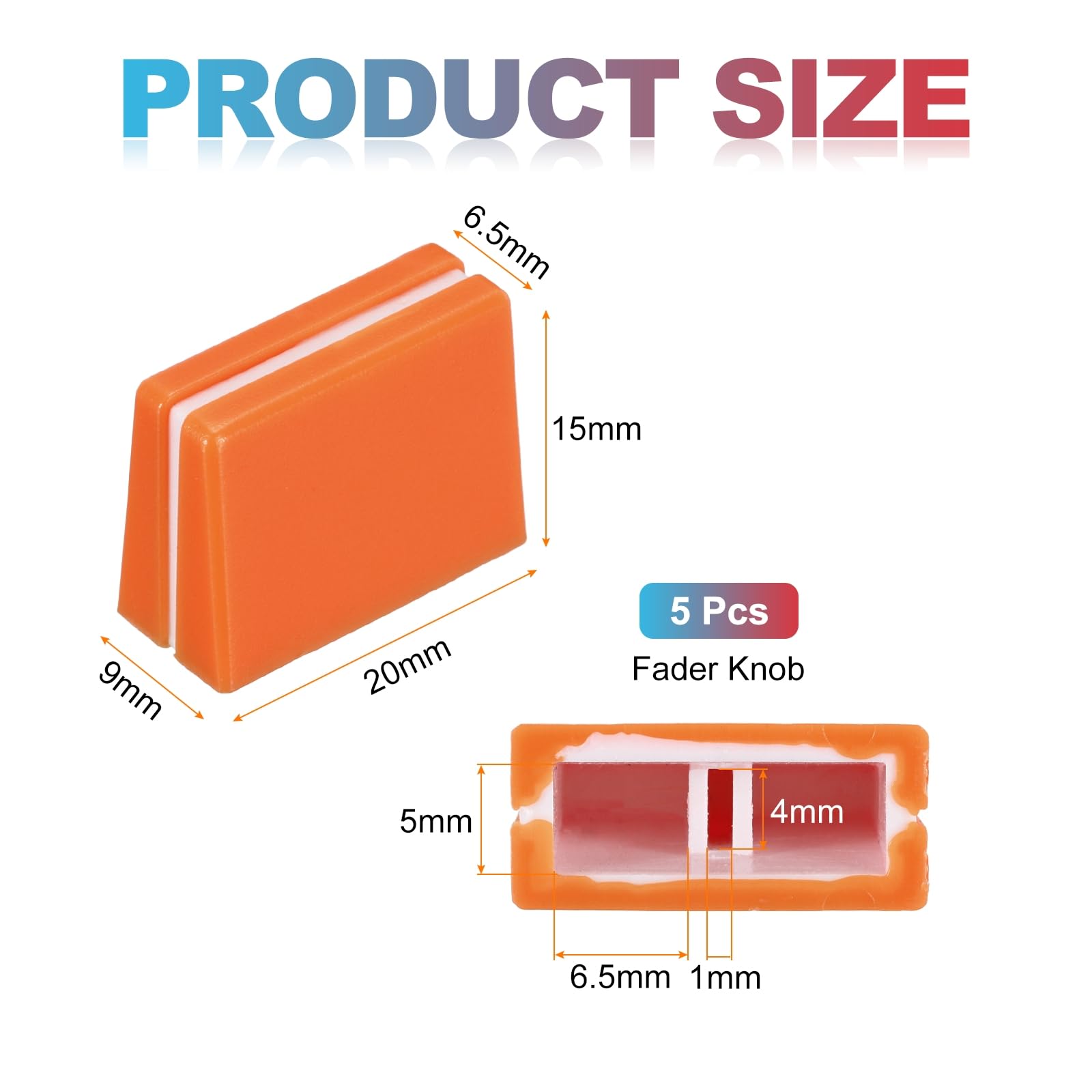Snapklik.com : Universal Fader Knobs, Orange Mixer Fader Caps Slider ...