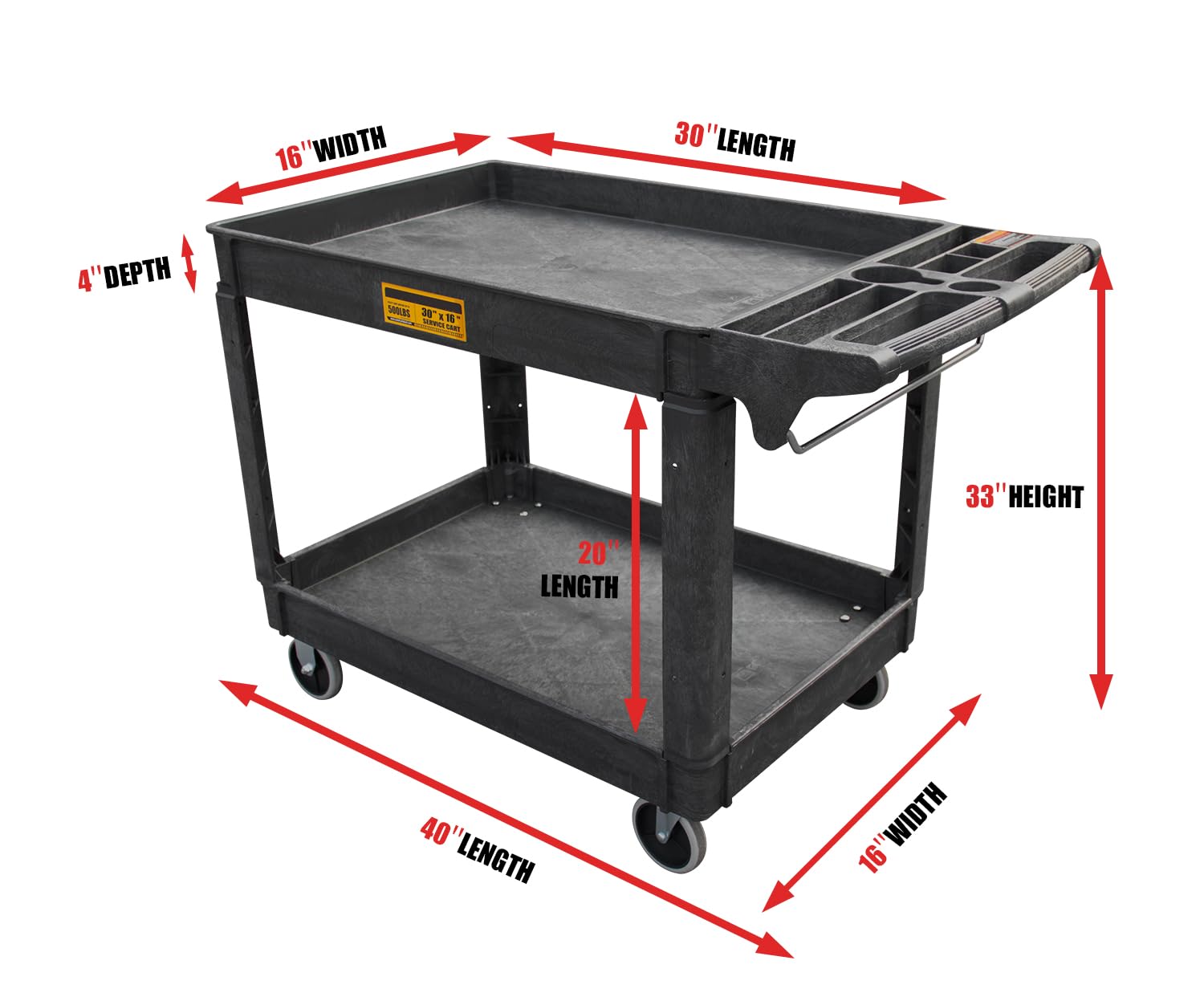 Rolling Tool Cart 600 Lb Capacity 600 Lbs Heavy Duty Utility Cart With ...