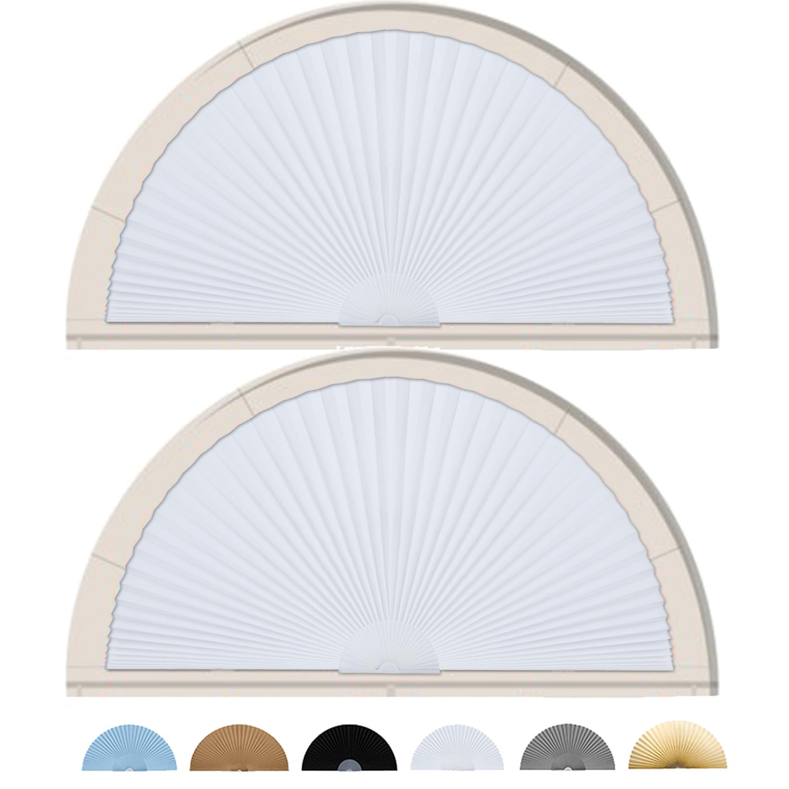 Amazon.com: Jlong 2 Pcs 48x24 Arch Window Shade Half Circle Round ...