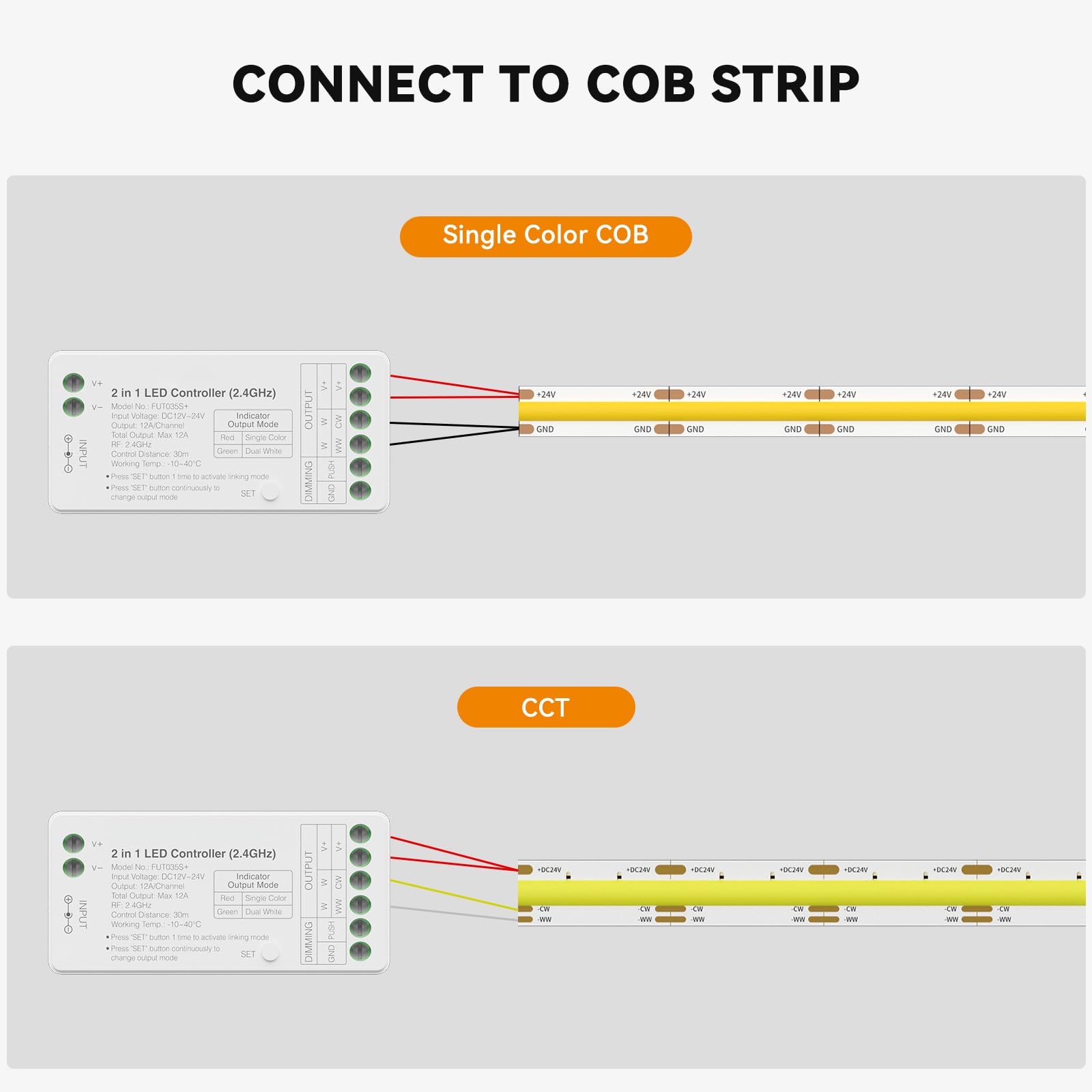 Snapklik.com : PAUTIX Single Color+CCT LED Controller Kit,2.4G RF ...