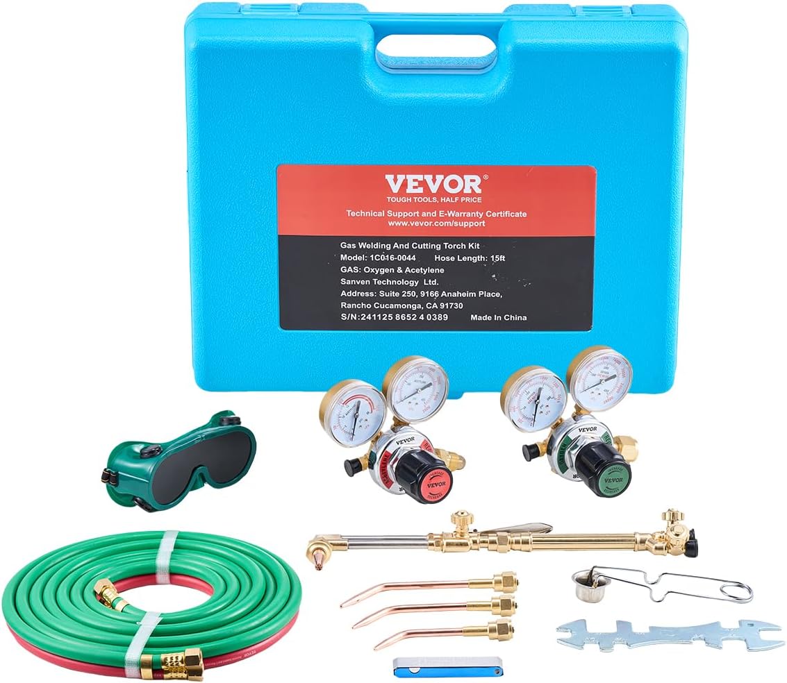 Amazon.com: VEVOR Oxygen Acetylene Torch Kit, Gas Welding Cutting Torch ...