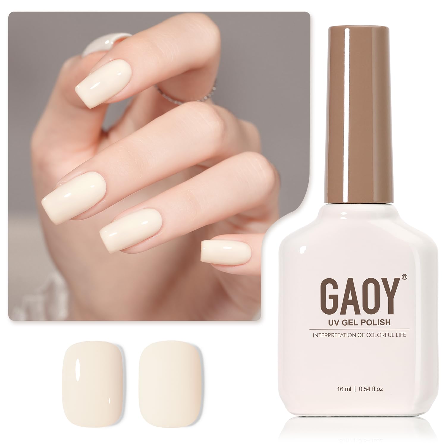 Amazon.com : GAOY White Gel Nail Polish, 16ml Soak Off Gel Polish, UV Light Cure for Nail Art ...
