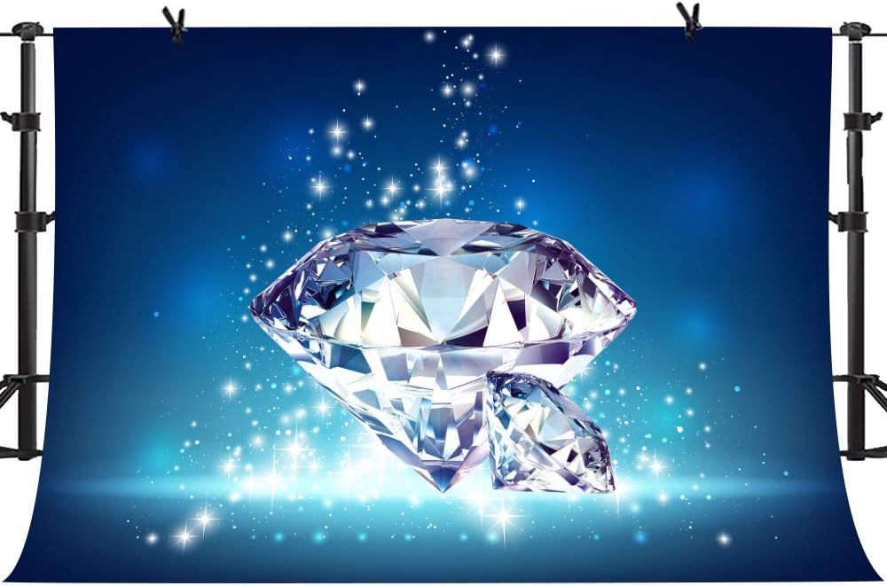 Amazon.com : PHMOJEN Twinkle Silver Diamond Backdrop Navy Blue ...