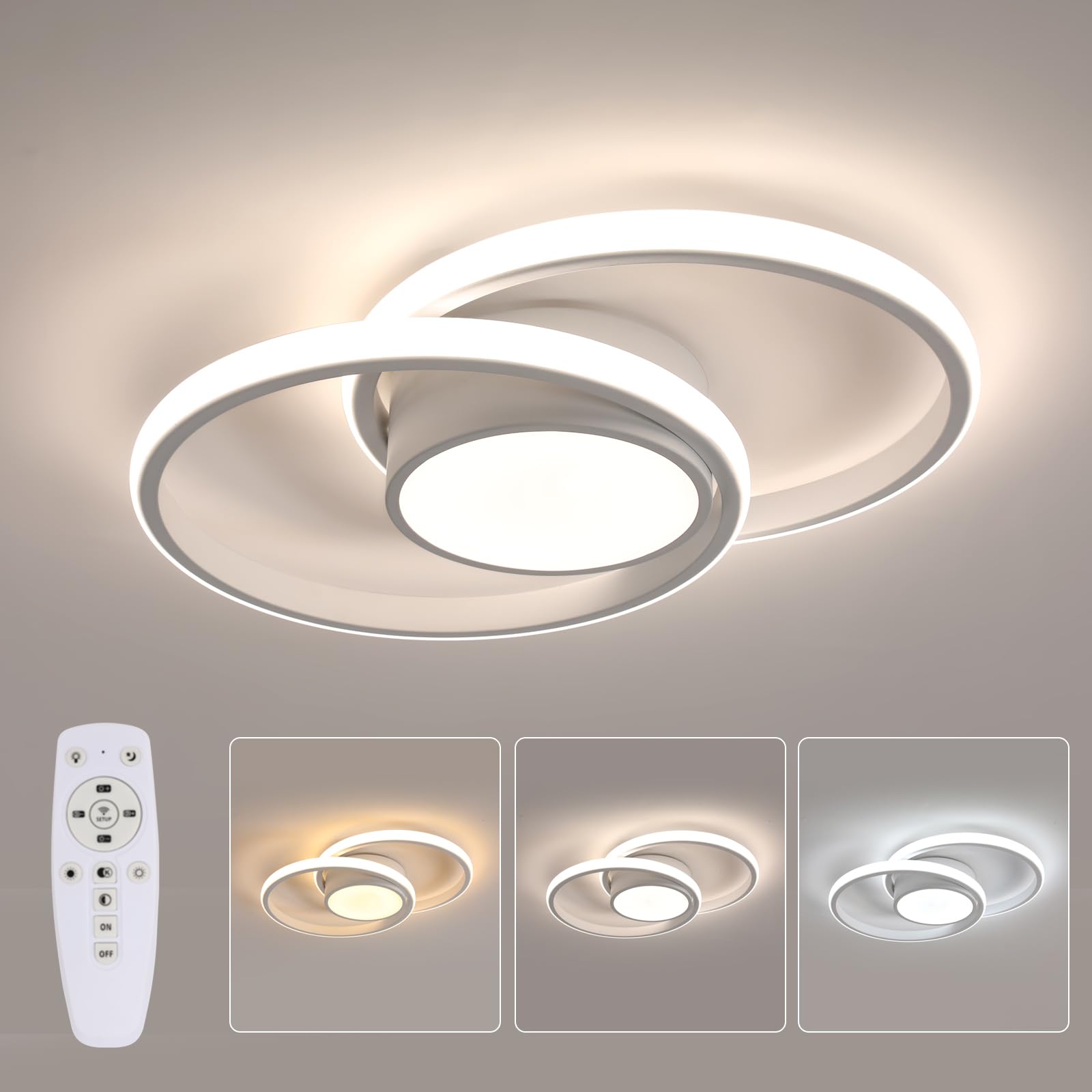 SENQIU Modern LED Ceiling Light, LED Ceiling Light, Dimmable with ...