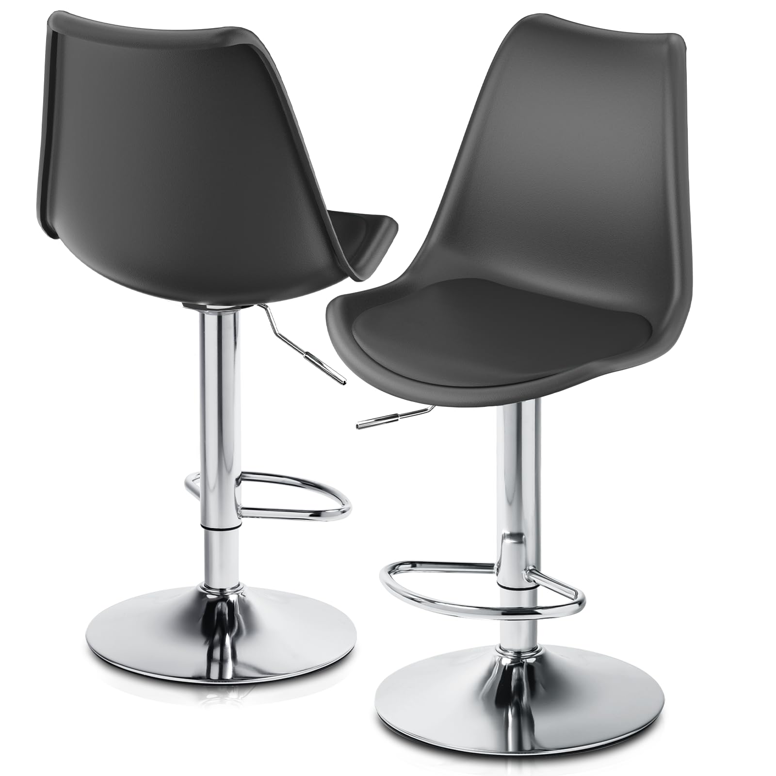 Amazon.com : MoNiBloom Bar Stools Set of 2 Height Adjustable Plastic ...