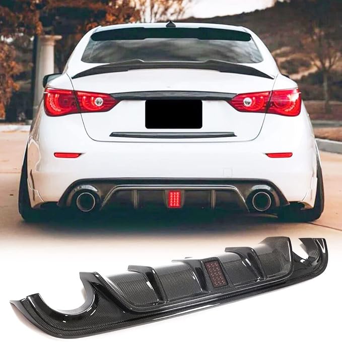 Amazon.com: MCARCAR KIT Real Carbon Fiber Rear Diffuser for Infiniti ...