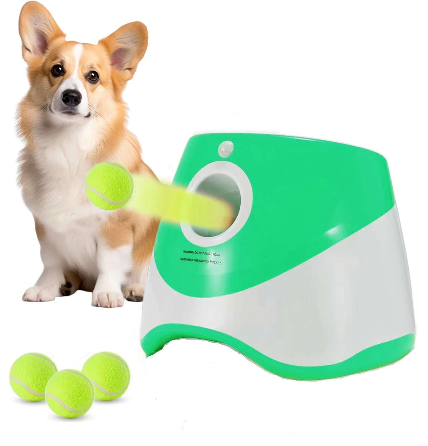 Automatic Dog Ball Thrower Launcher with 3 PCS Tennis Balls(2 inch ...