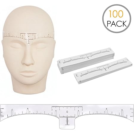 Amazon.com: Disposable Eyebrow Ruler Stencils - Transparent Mapping ...