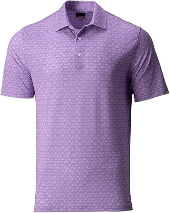 Greg Norman Gn Collection Men's Freedom Micro Pique Print Golf Polo ...