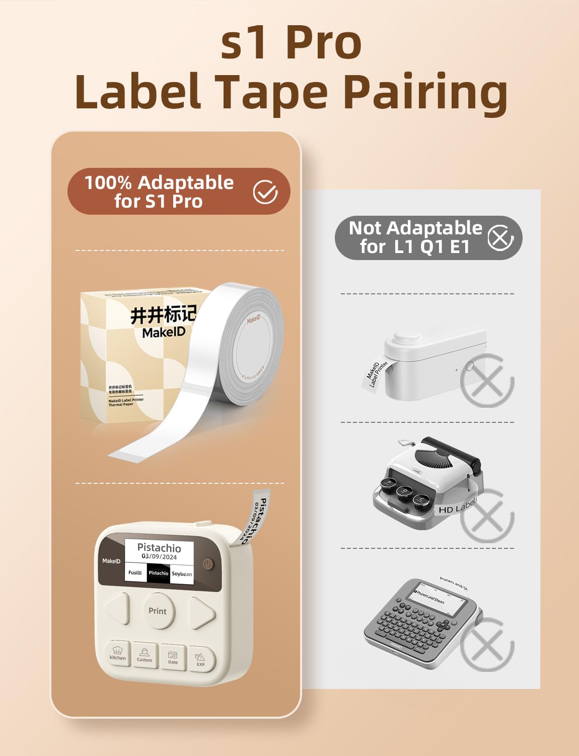 Snapklik.com : MakeID S1/S1 PRO Label Tape Fat Cat, Thermal Paper Self ...