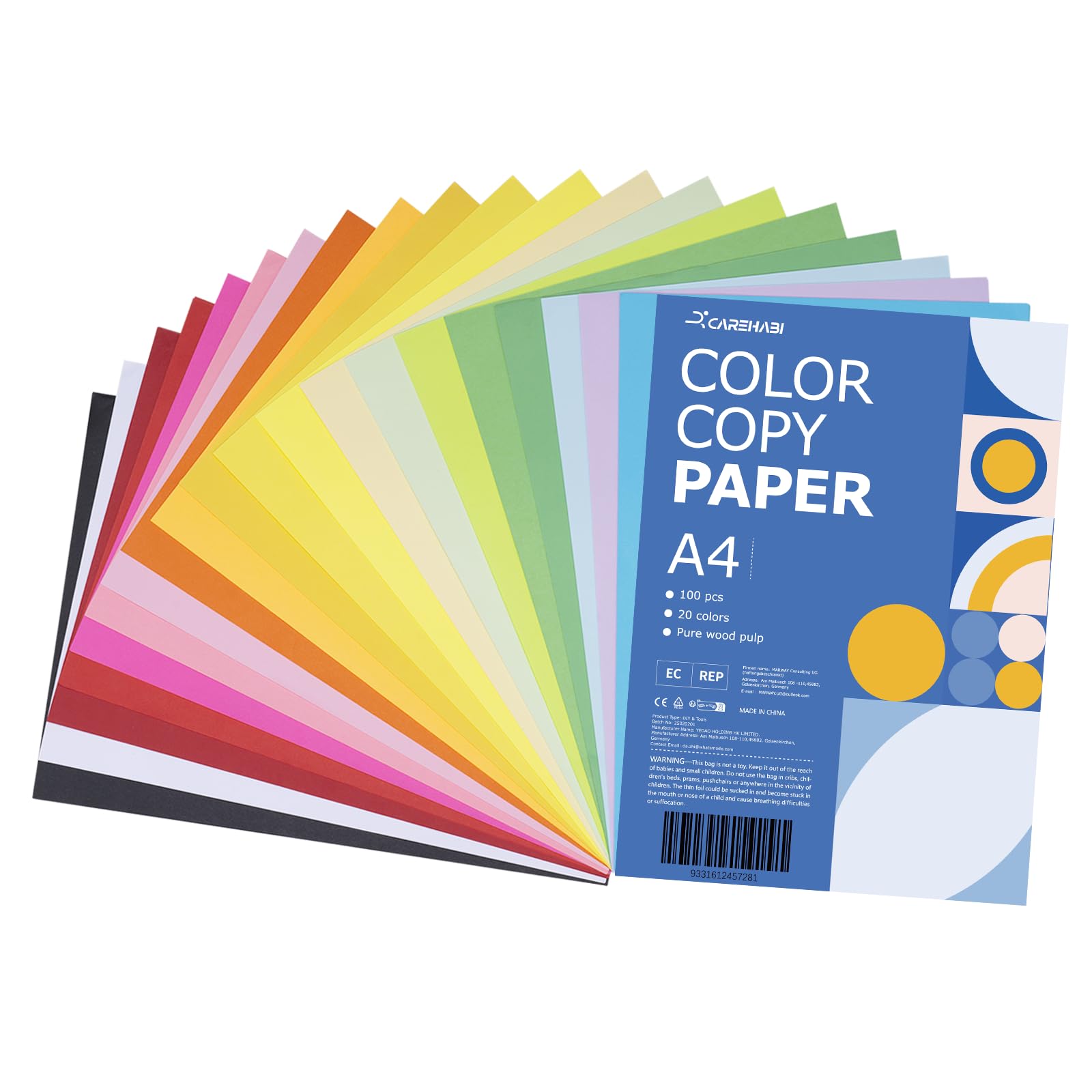 Fogli Colorati A4 Risma 60 Fogli Di Carta Colorata, Formato DIN A4, 230 ...