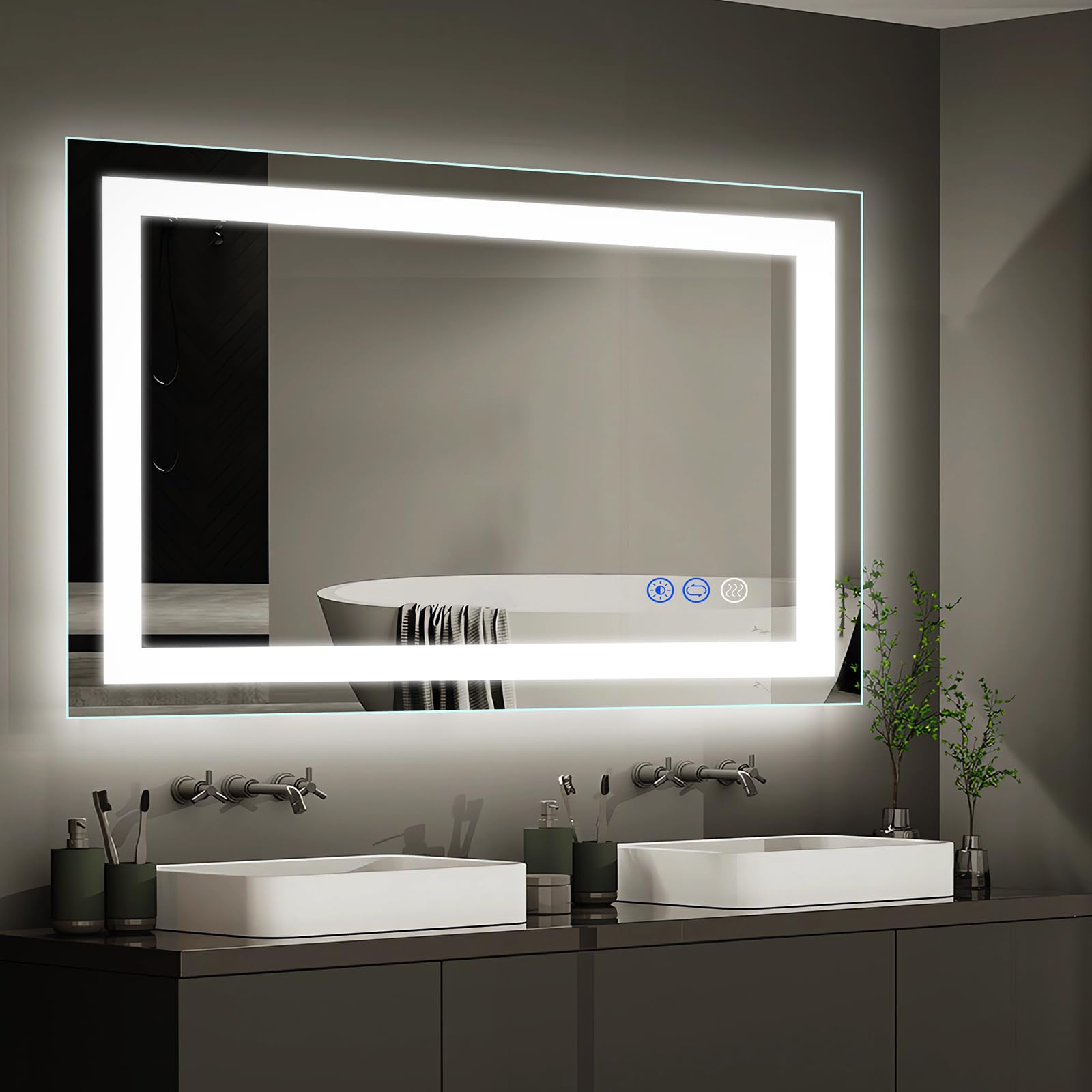 Amazon.com: cxxsom LED Bathroom Mirror with Lights for Wall Mounted ...
