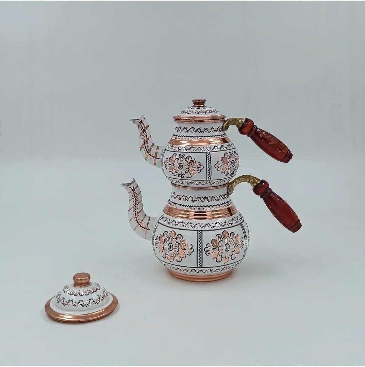 Amazon.com | Handmade White Turkish Copper Teapot | 1.5L Capacity ...