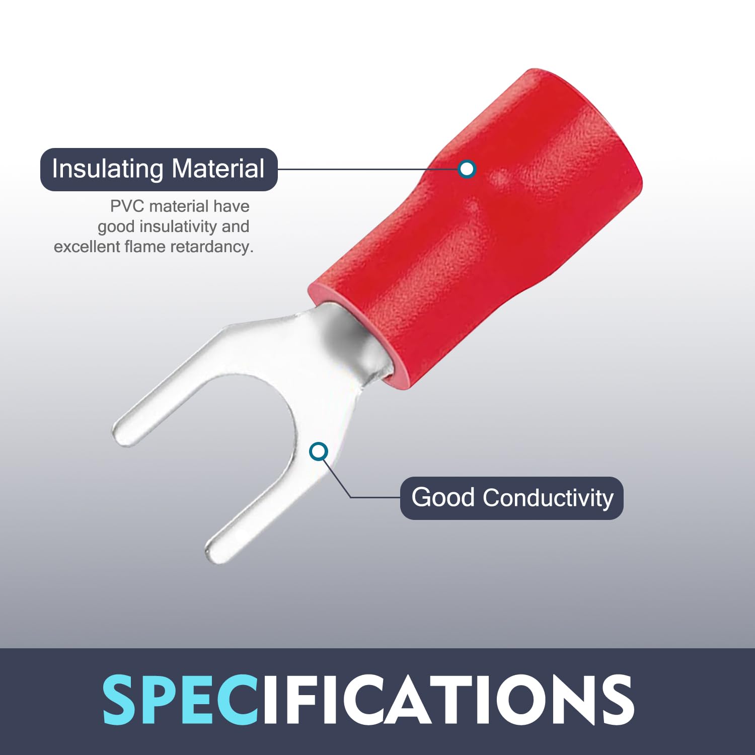 Snapklik.com : Chanzon UL Listed Insulated Fork Terminals #10 M5 U-Type