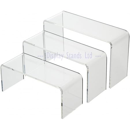 Small Clear Acrylic Display Plinths Retail Display Set of 3 (G138 ...