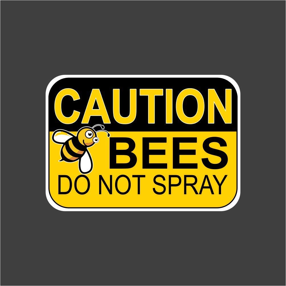 Amazon.com: Crysss Caution Bees Do Not Spray - Honey Bee Funny Metal ...