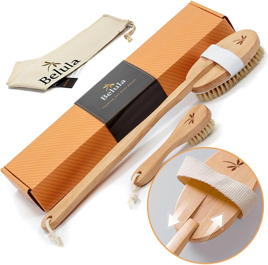Dry Brushing Body Brush - Best for Exfoliating Dry Skin, Lymphatic ...