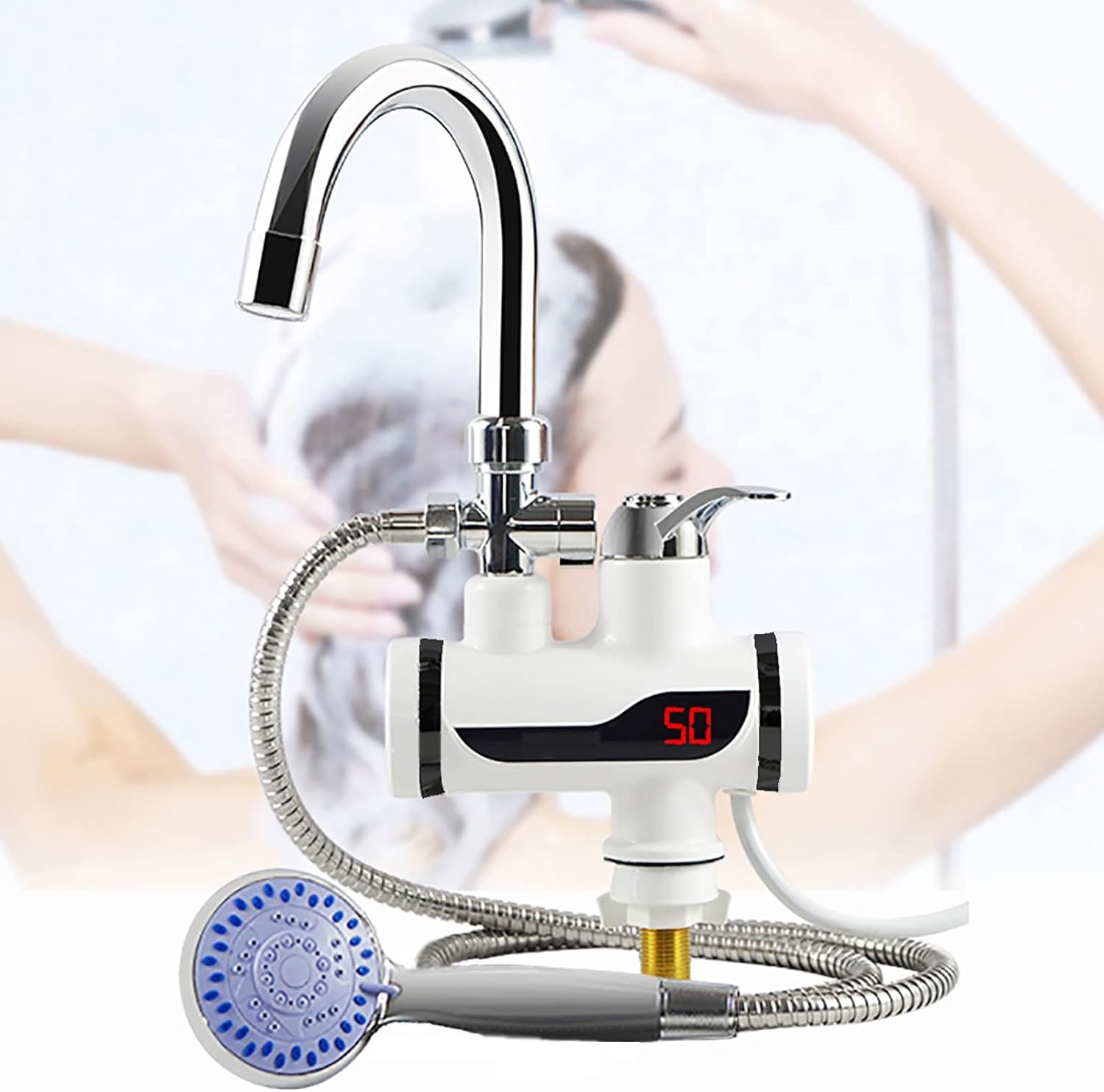 Lipzie Electric Shower Water Heater Instant Hot Water Faucet 360 ...