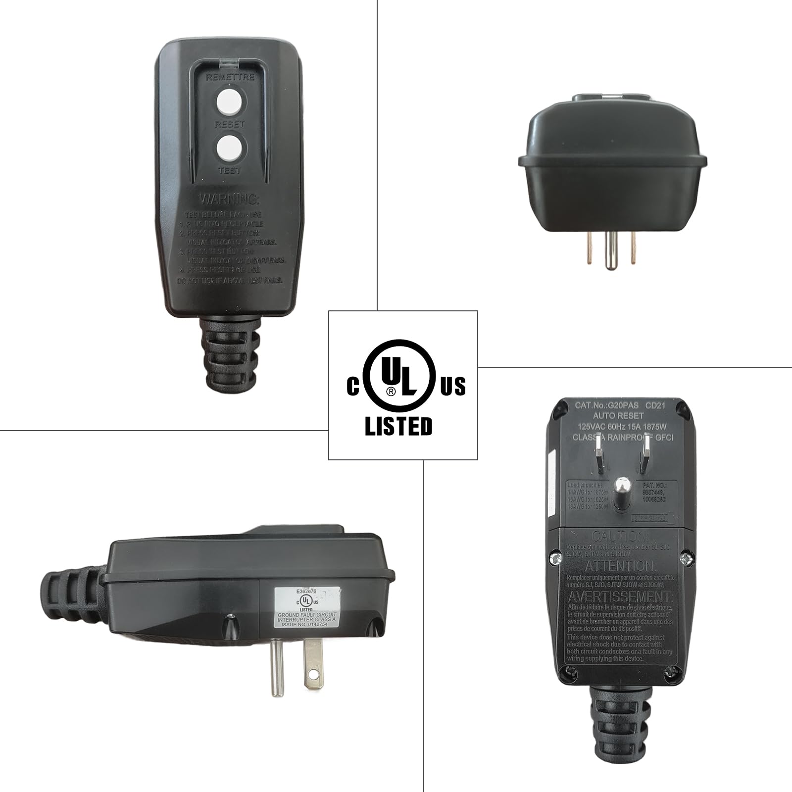 GFCI Plug 115 Volt 20 Amps Rated, GFI Plug, 11/29/2022